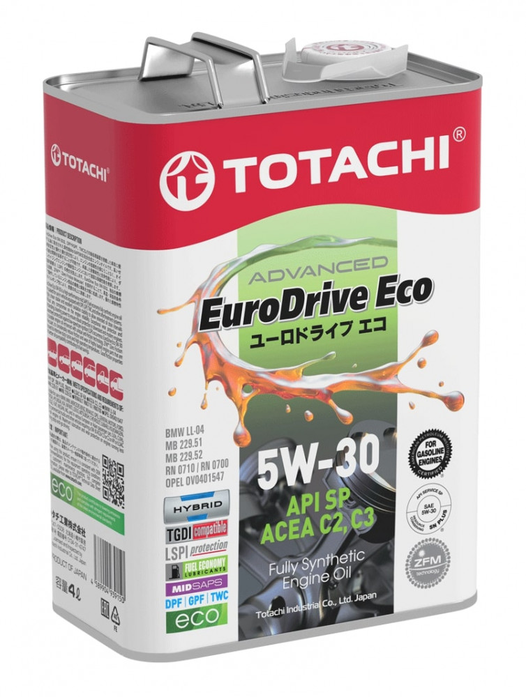 Синтетическое моторное масло TOTACHI EURODRIVE ECO Fully Synthetic 5W ...